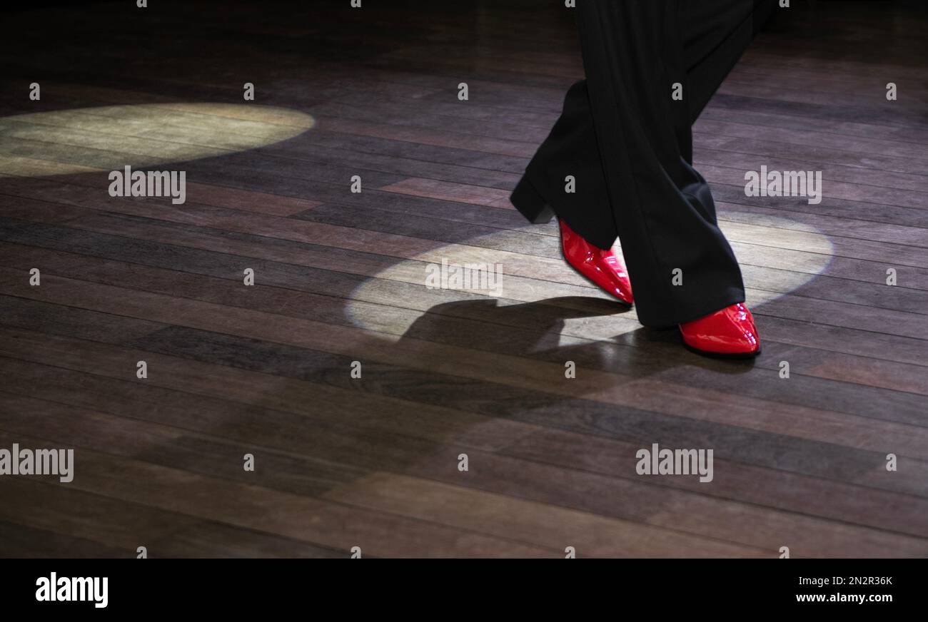 Close-up of a male tango dancer's legs in a ballroom Stock Photo - Alamy