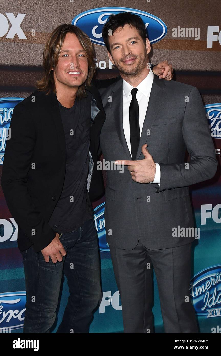 Keith Urban, left, and Harry Connick, Jr. arrive at the "American Idol ...