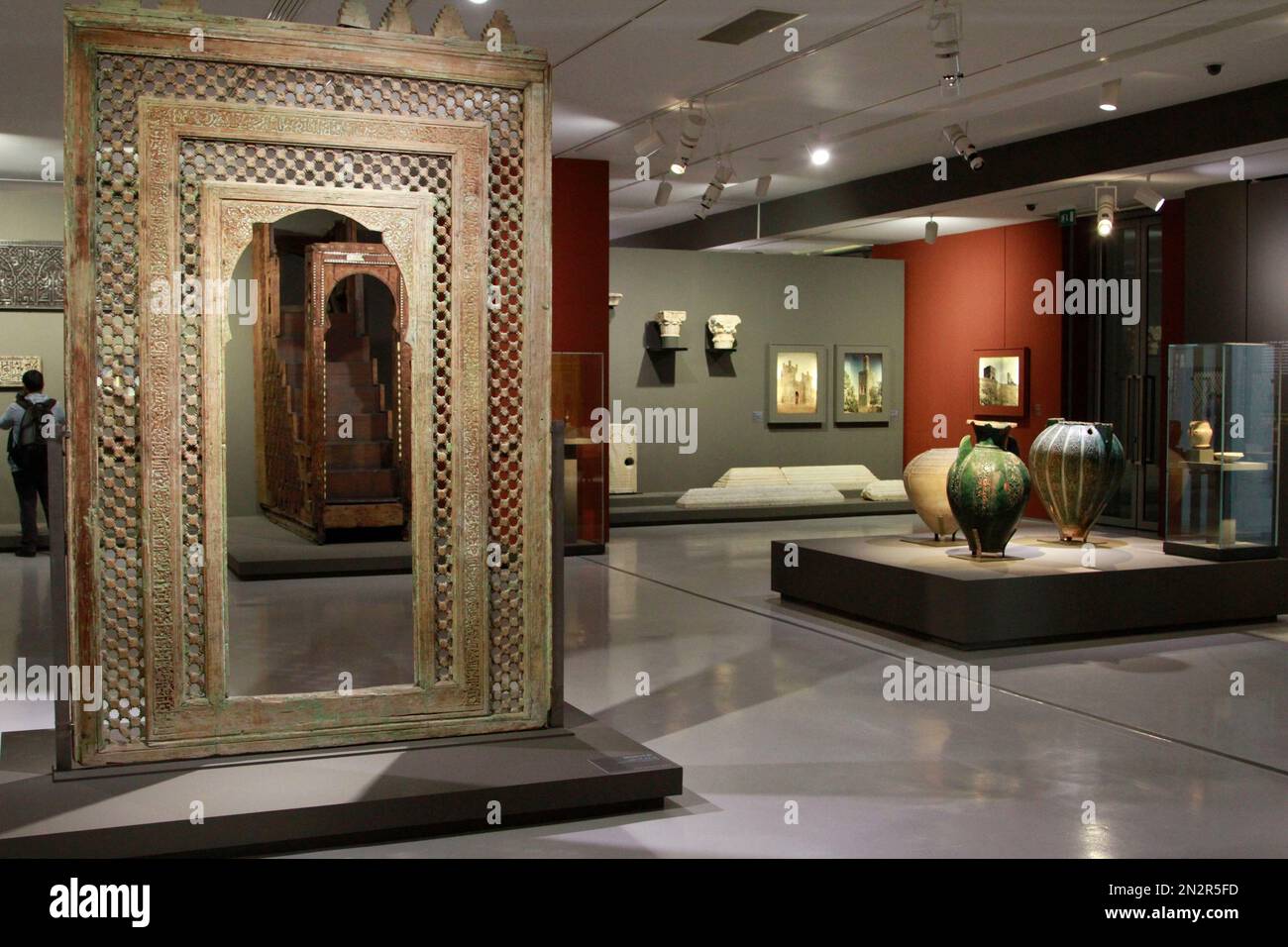 This photo taken March 4, 2015 shows a carved wooden medieval doorway ...