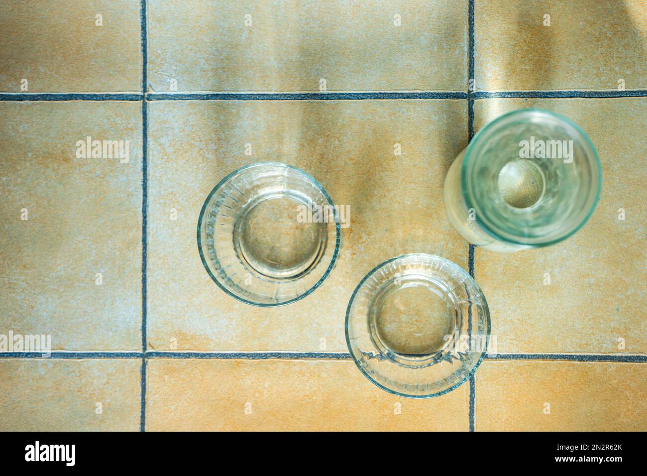 Overhead view three glasses hi-res stock photography and images - Alamy