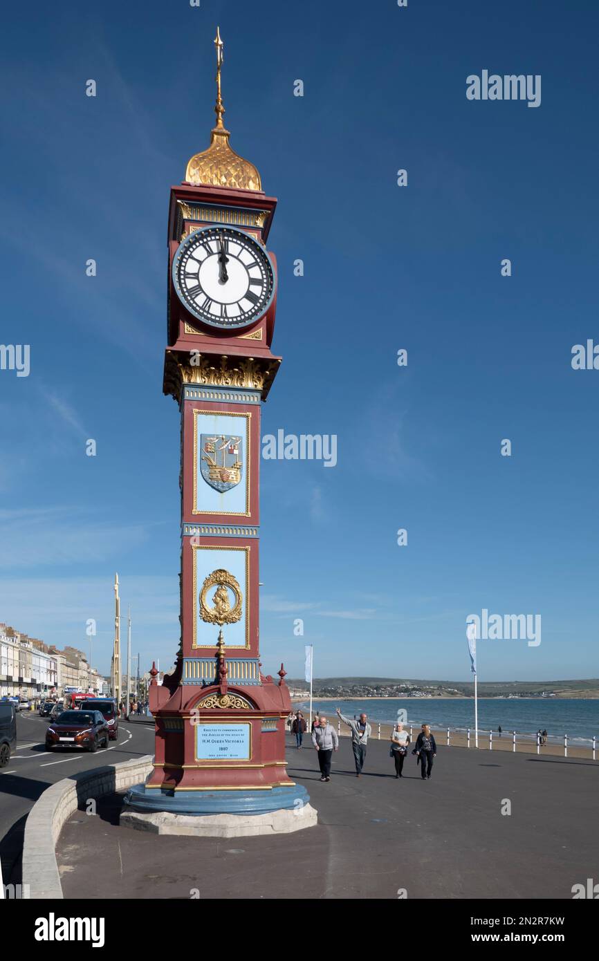 Queen Victoria jubilee clock on the esplanade, Weymouth, Dorset ...