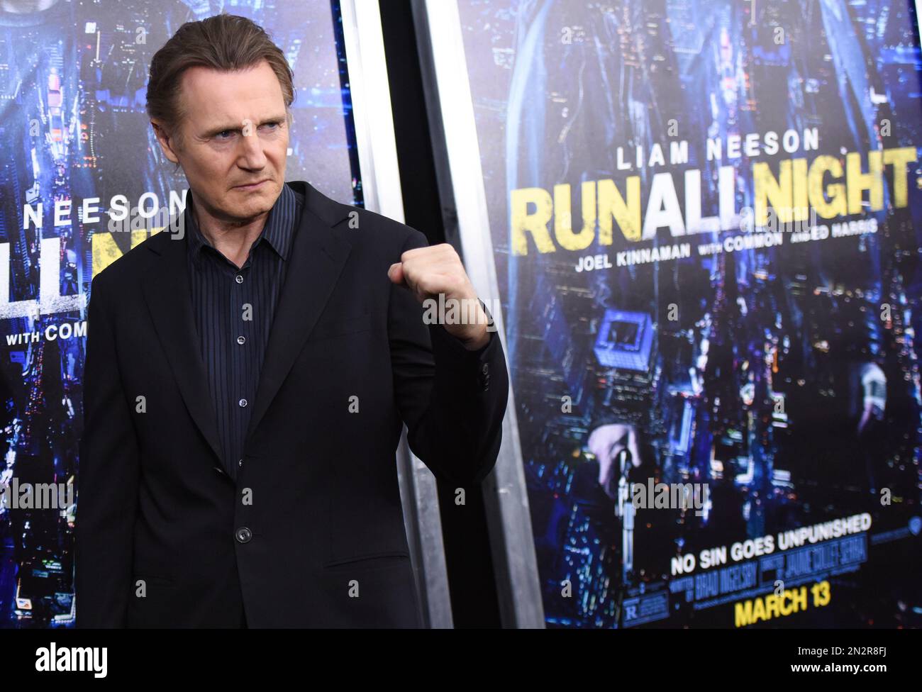 Actor Liam Neeson attends the world premiere of "Run All Night" at AMC ...
