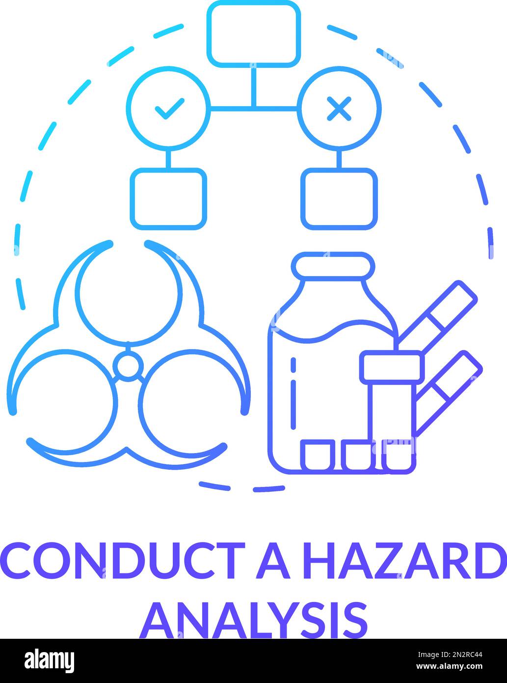 Conduct hazard analysis blue gradient concept icon Stock Vector Image ...