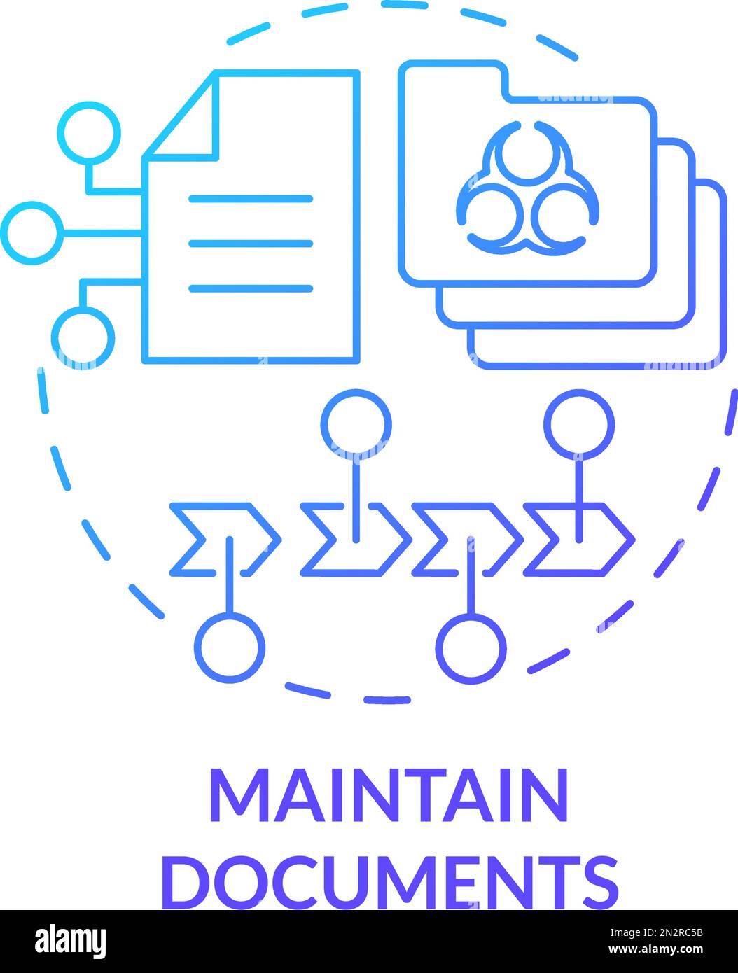 Maintain documents blue gradient concept icon Stock Vector Image & Art ...