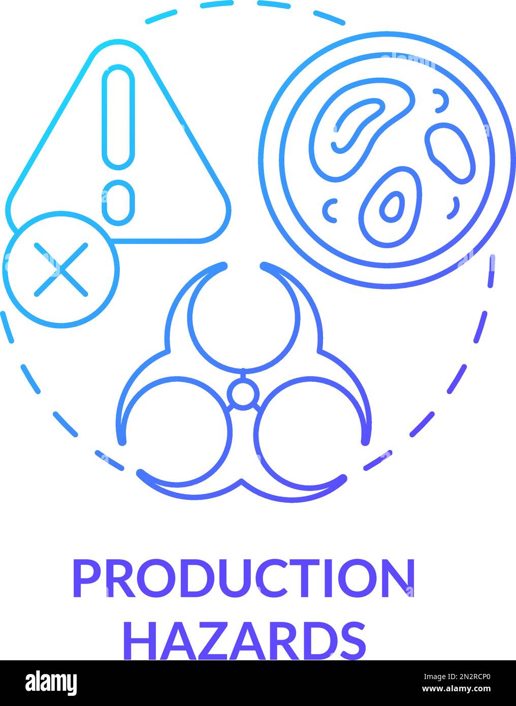 Production hazards blue gradient concept icon Stock Vector Image & Art ...