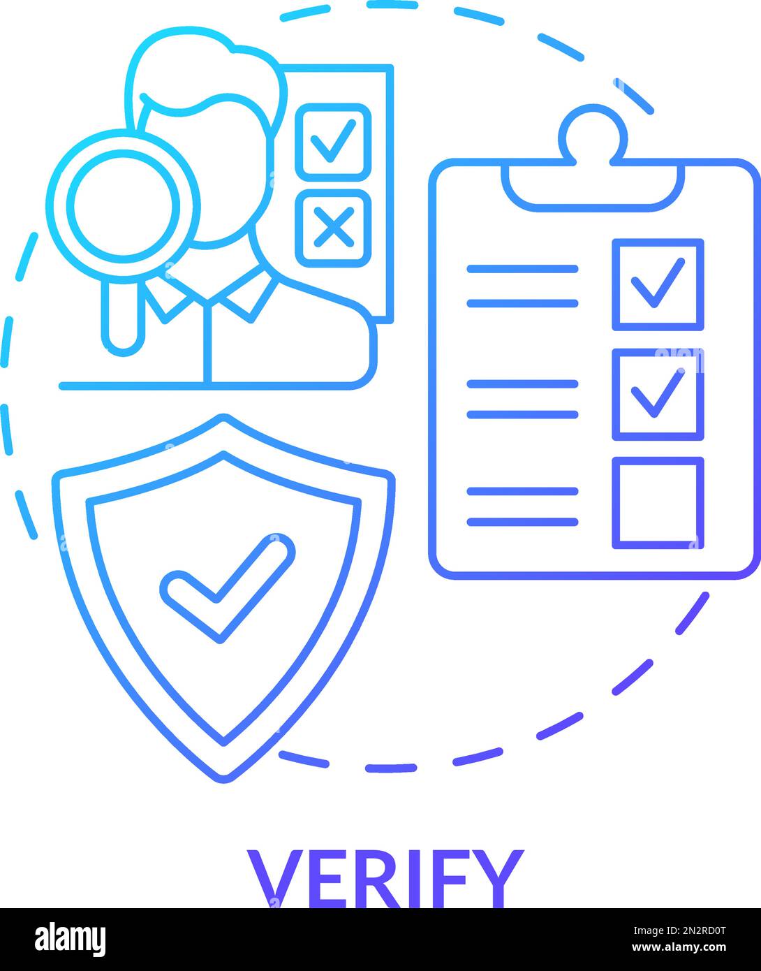 Verify blue gradient concept icon Stock Vector Image & Art - Alamy