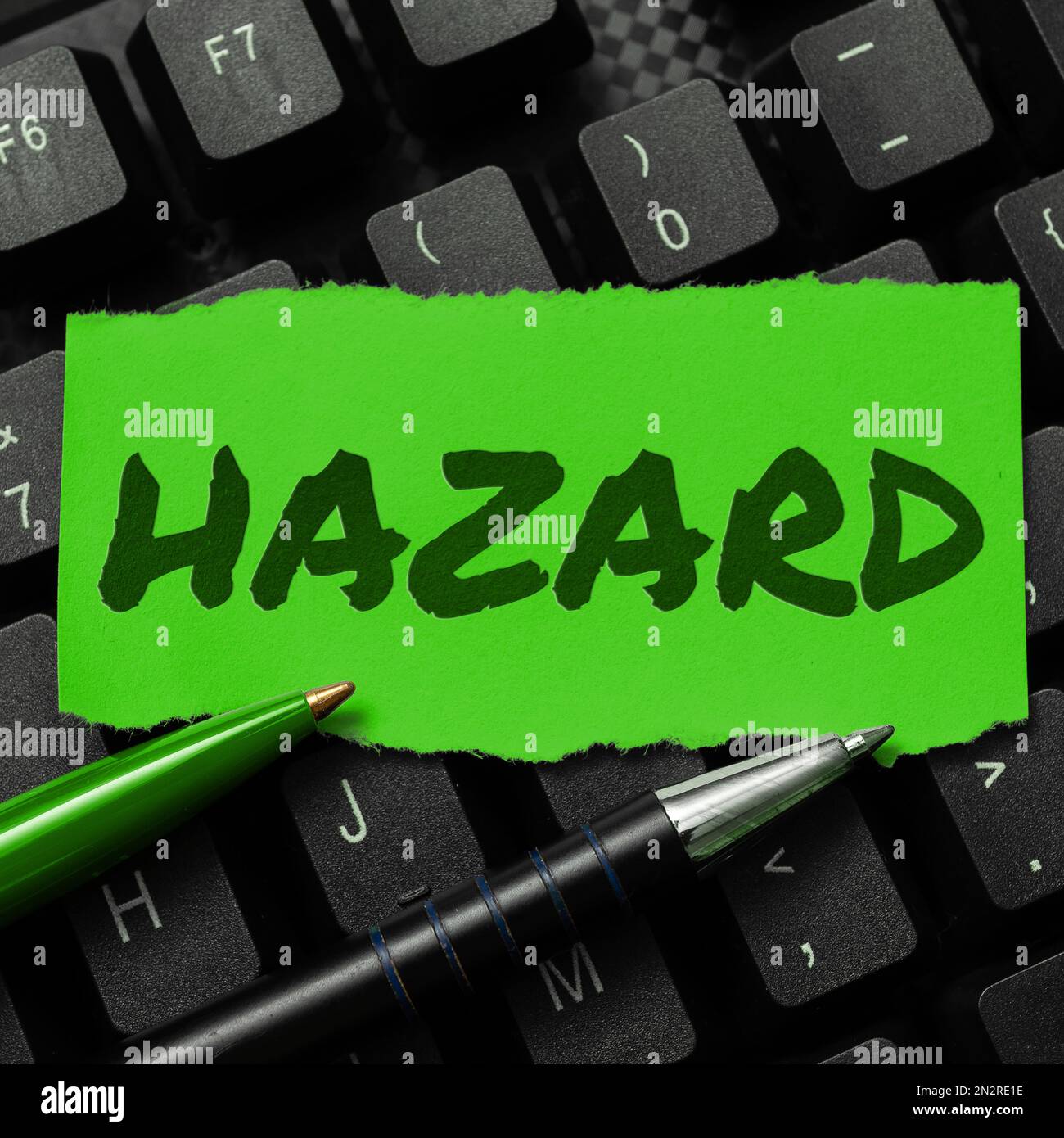 Text caption presenting Hazard, Business showcase account or statement ...