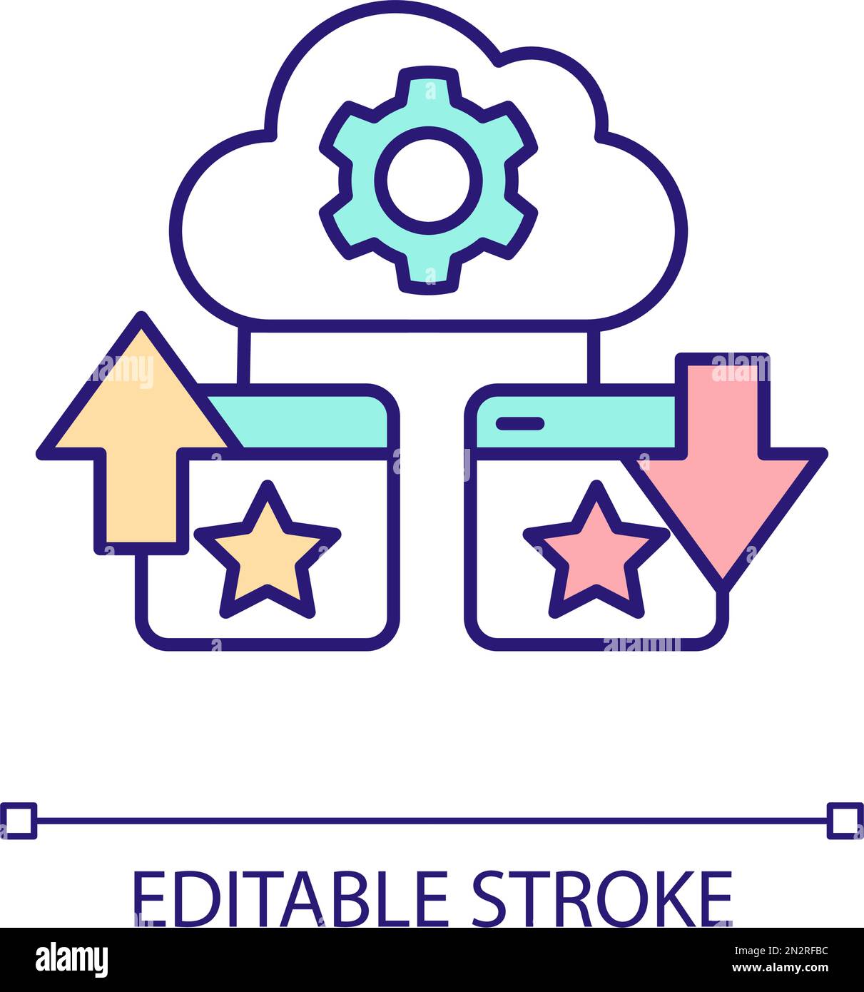 Cloud upload and download RGB color icon Stock Vector Image & Art - Alamy