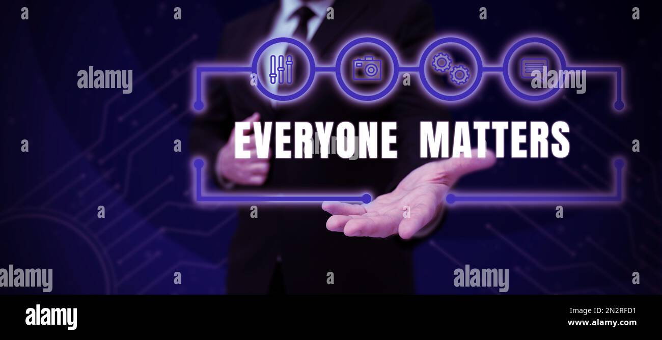 Text showing inspiration Everyone Matters, Word Written on all the ...