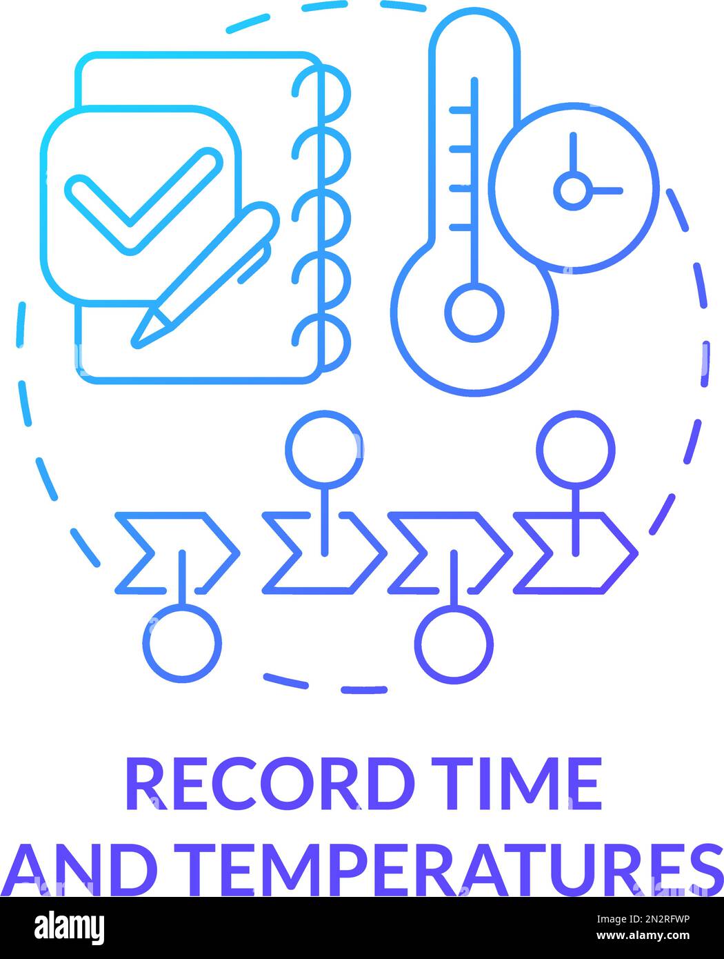 Record time and temperatures blue gradient concept icon Stock Vector ...