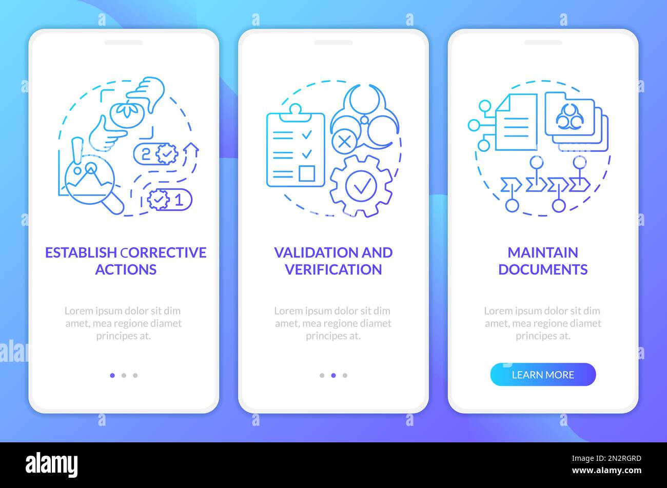 Principles of HACCP blue gradient onboarding mobile app screen Stock Vector Image & Art - Alamy