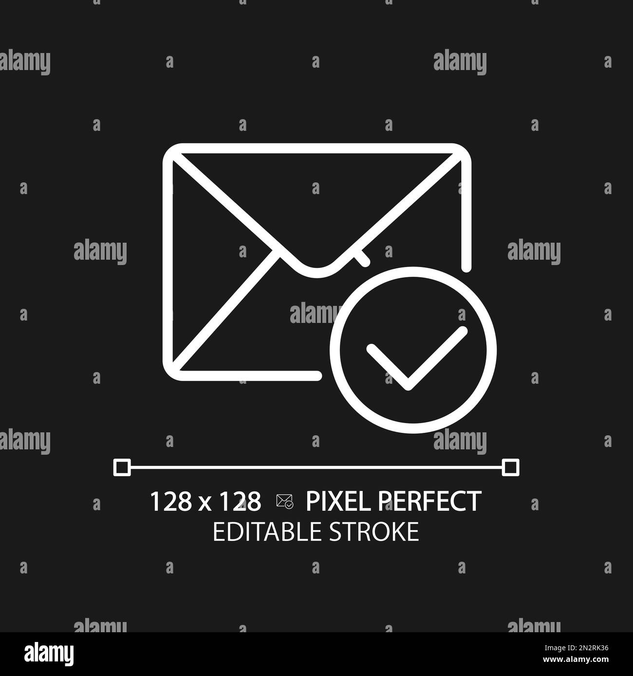 Envelope with checkmark pixel perfect white linear icon for dark theme ... Envelope with checkmark pixel perfect white linear icon for dark theme ...