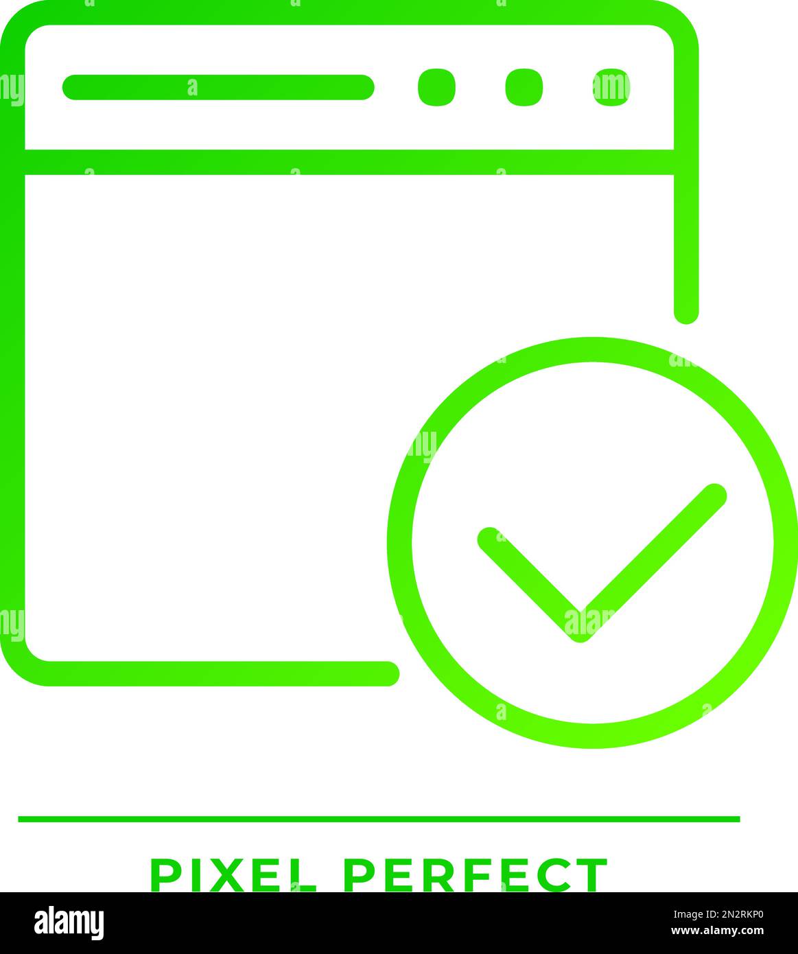 Web page with tick pixel perfect gradient linear vector icon Stock Vector Image & Art - Alamy