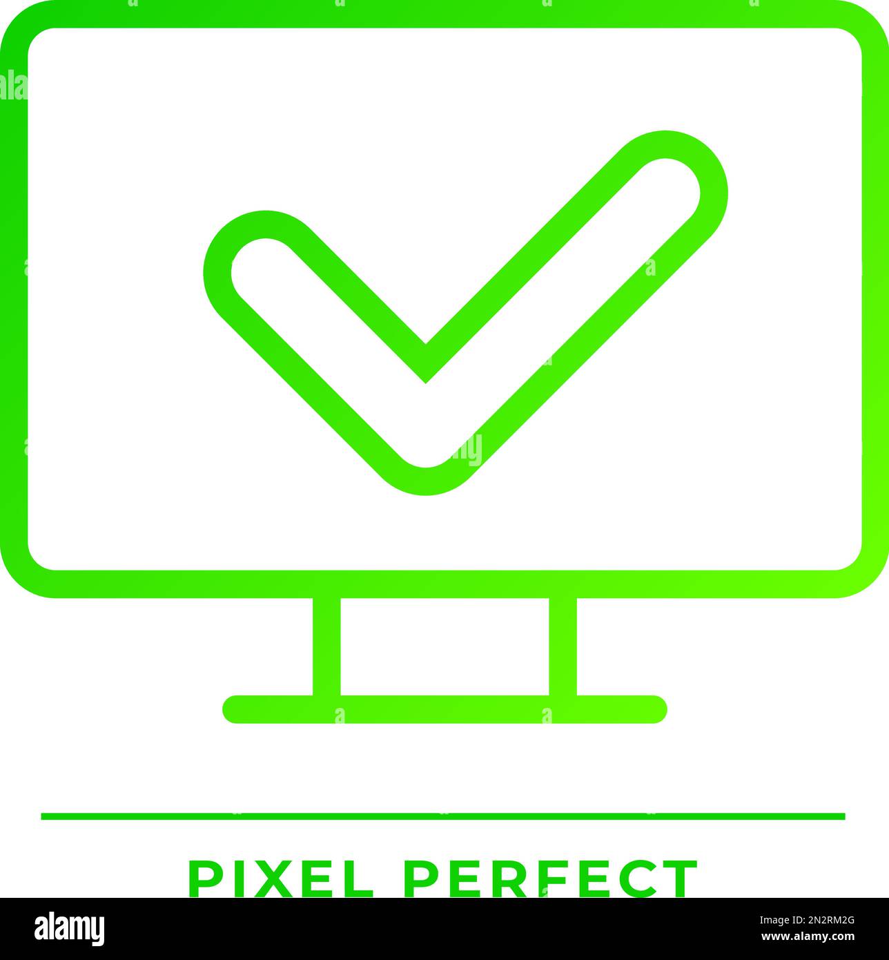 Computer with check mark pixel perfect gradient linear vector icon Stock Vector Image & Art - Alamy