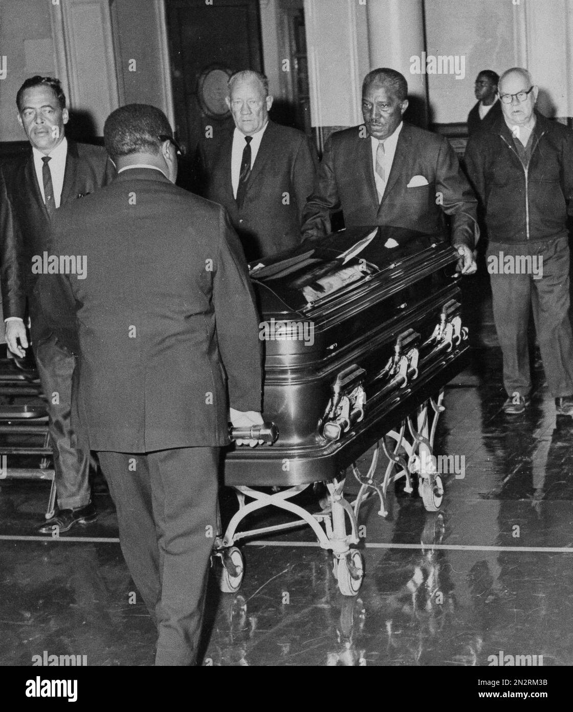 A casket containing the body of soul singer Otis Redding is brought ...