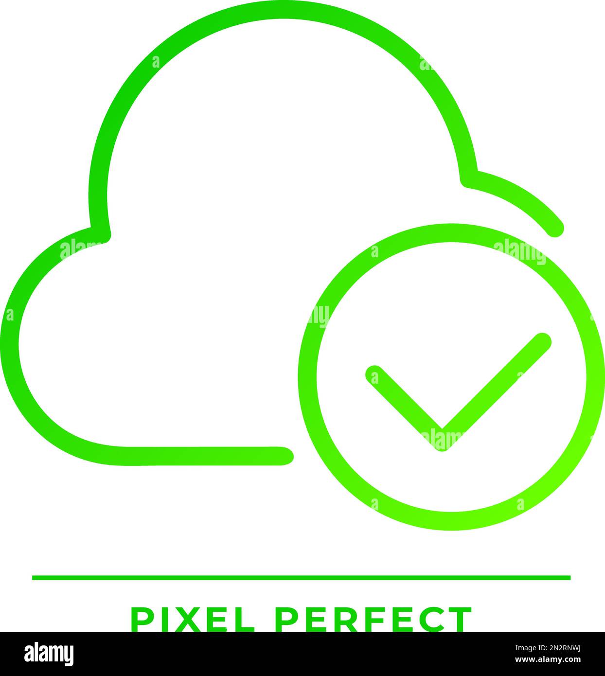 Cloud with check mark pixel perfect gradient linear vector icon Stock Vector Image & Art - Alamy