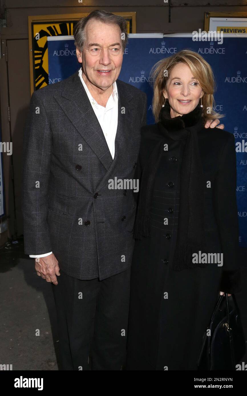Charlie Rose, right, and Amanda Burden attend the Broadway opening ...