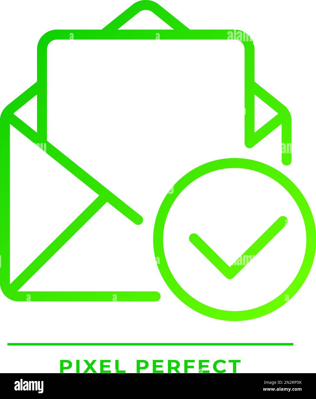 Letter with check mark pixel perfect gradient linear vector icon Stock Vector Image & Art - Alamy