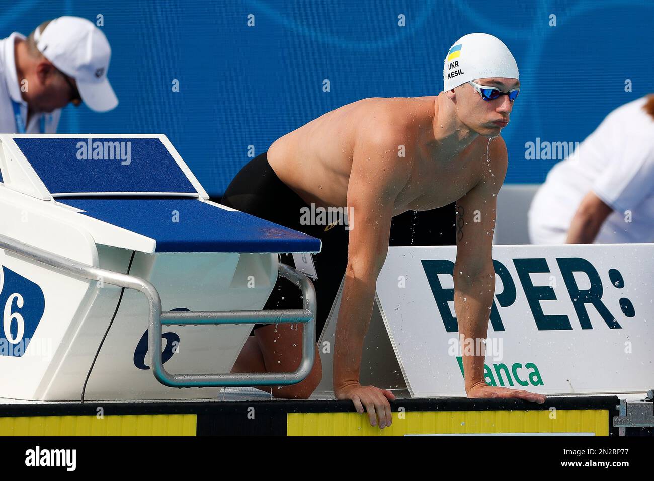 Rome, Italy, 15 August 2022. Denys Kesil of Ukraine reacts during the ...