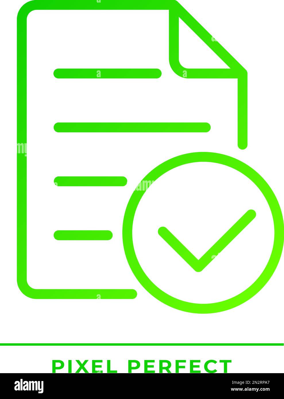 Document with check mark pixel perfect gradient linear vector icon Stock Vector Image & Art - Alamy