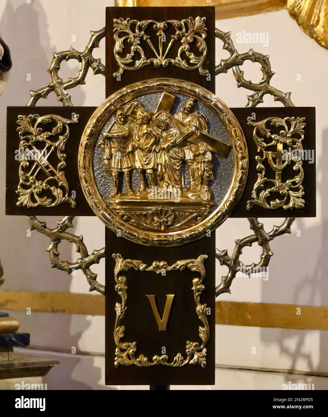 Gothic fifth station of the cross in the Church of Saint Nicholas and ...