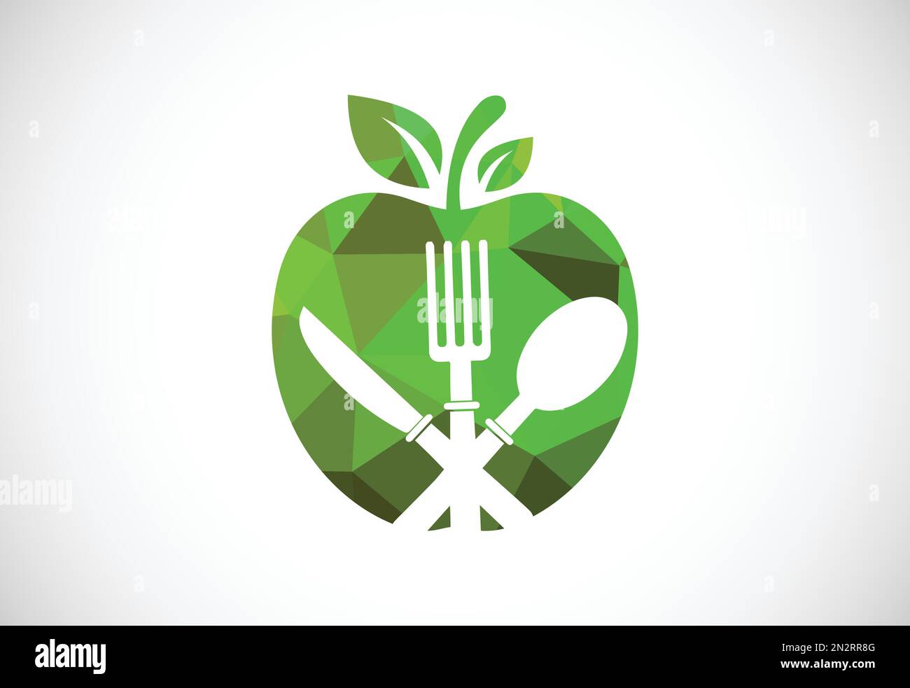 Low poly style apple fresh food logo sign symbol in flat style on white ...