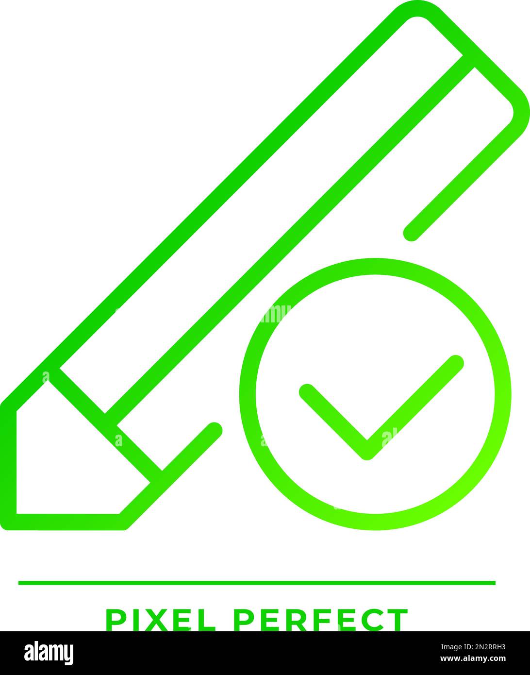 Pencil with check mark pixel perfect gradient linear vector icon Stock Vector Image & Art - Alamy