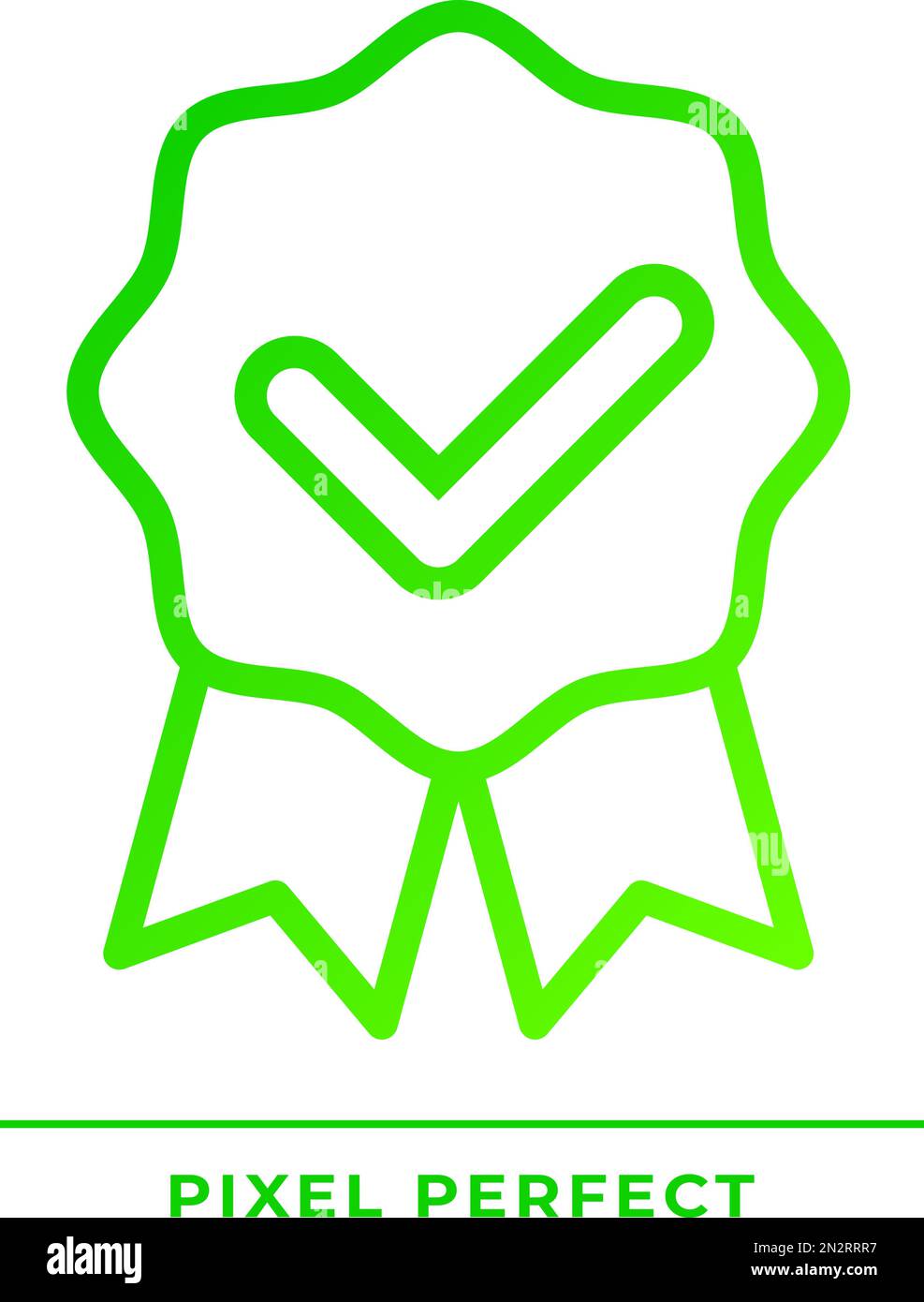 Award badge with check mark pixel perfect gradient linear vector icon Stock Vector Image & Art ...