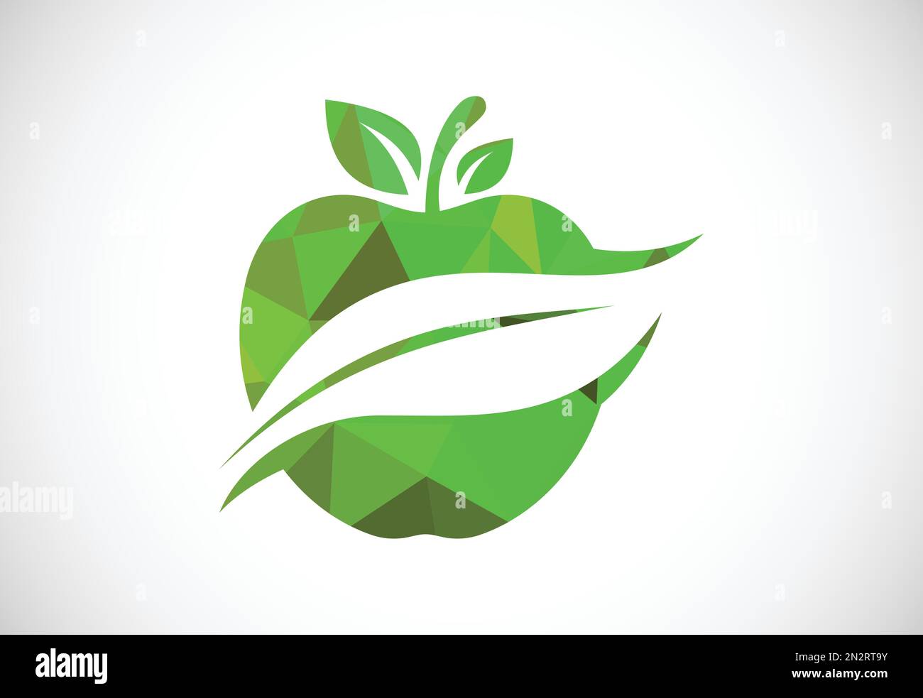 Green apple negative space Stock Vector Images - Alamy