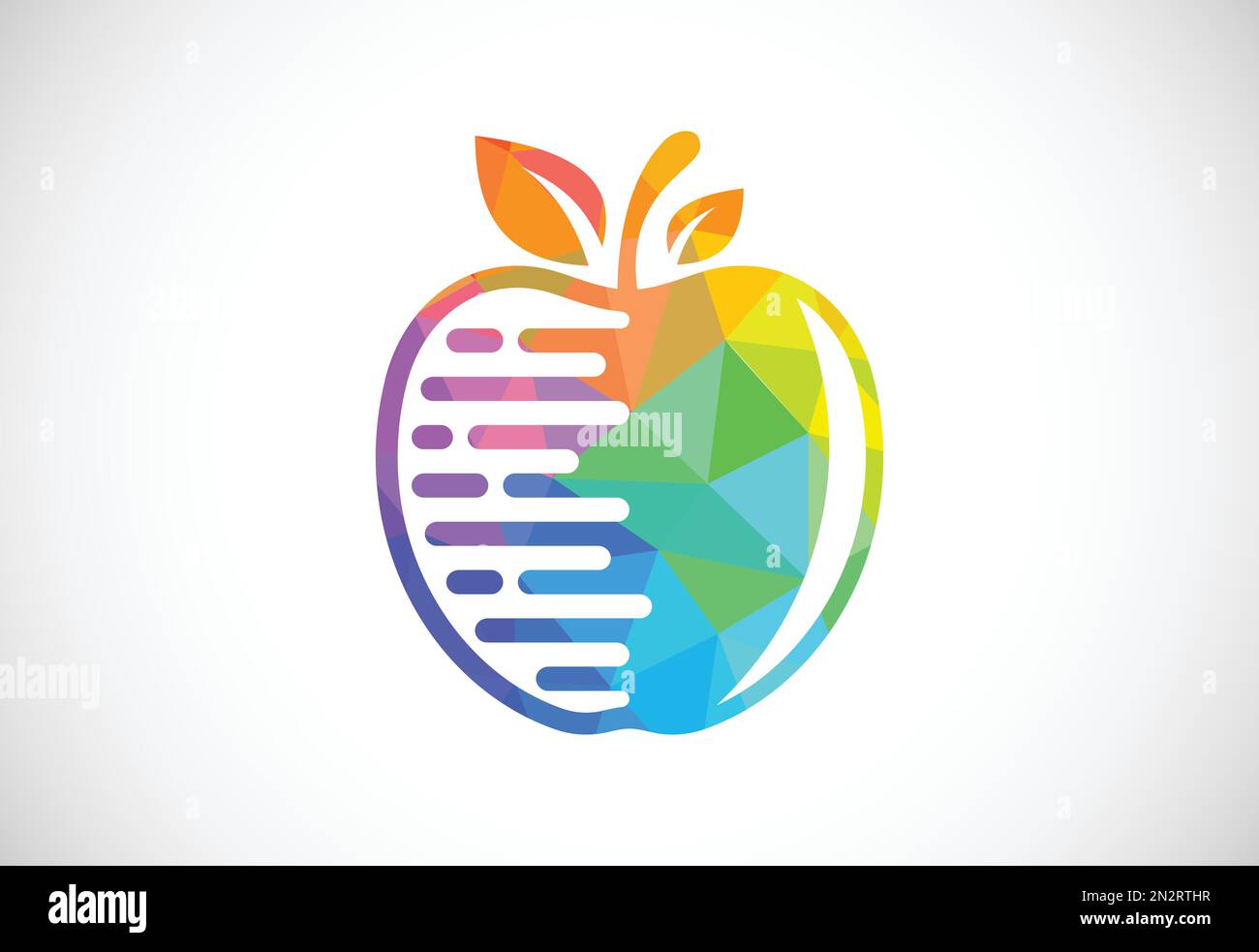 Low poly style apple technology logo sign symbol in flat style on white ...
