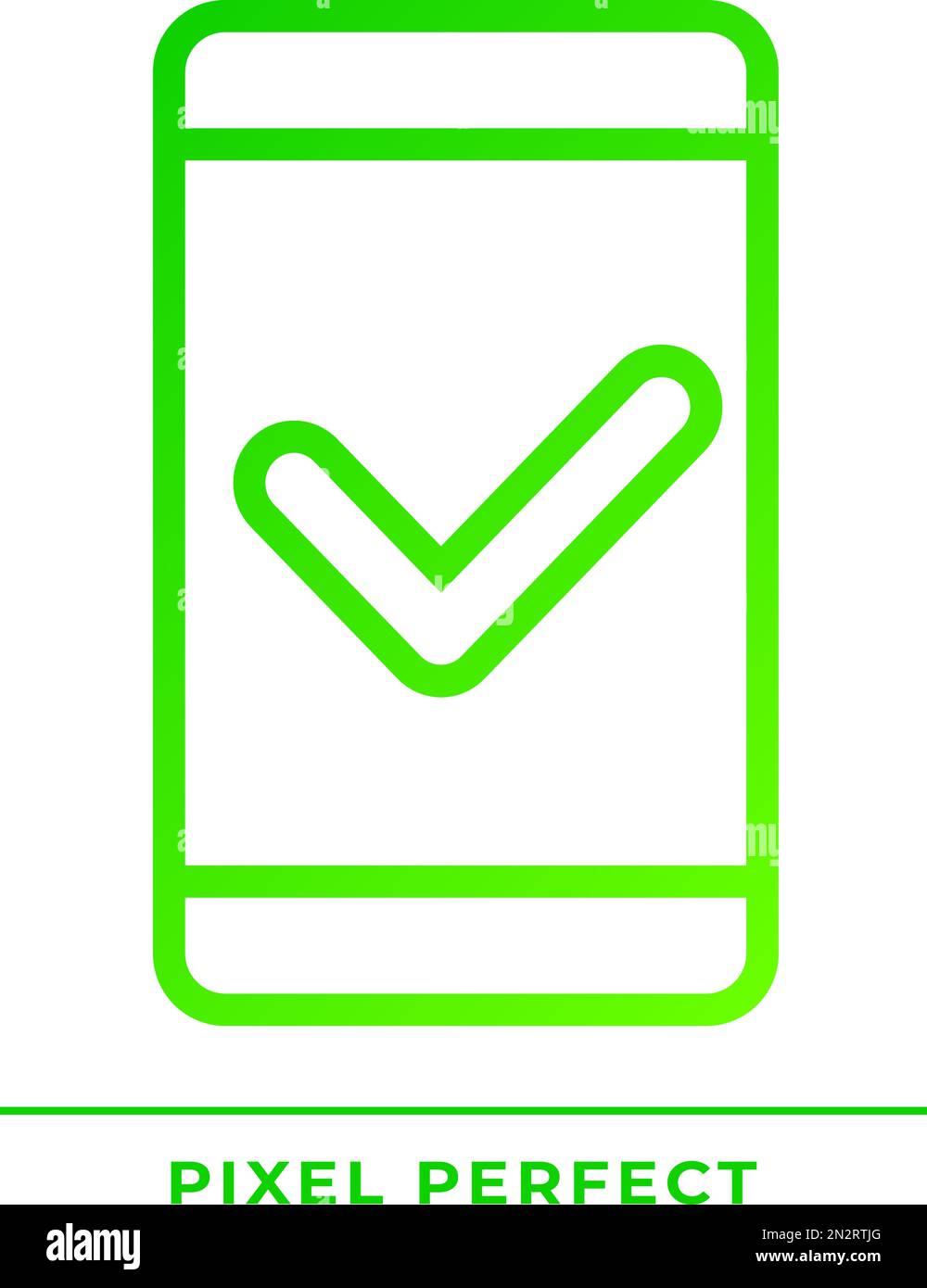 Mobile phone with check mark pixel perfect gradient linear vector icon Stock Vector Image & Art ...