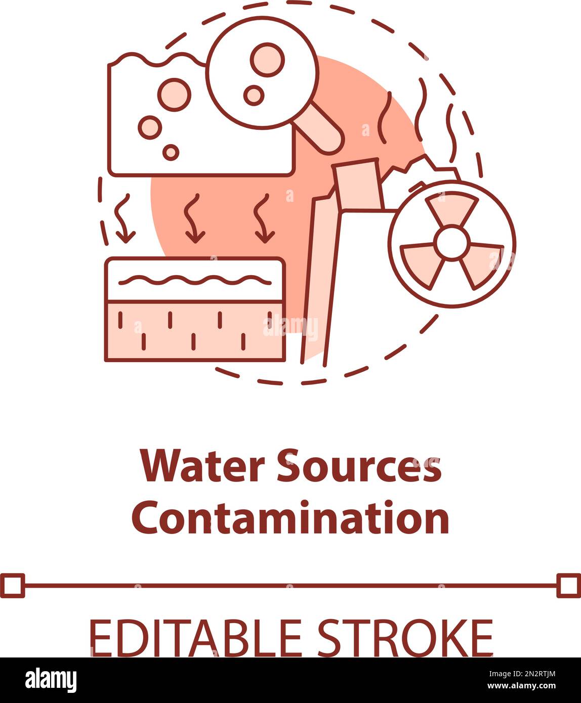 Water sources contamination red concept icon Stock Vector Image & Art ...