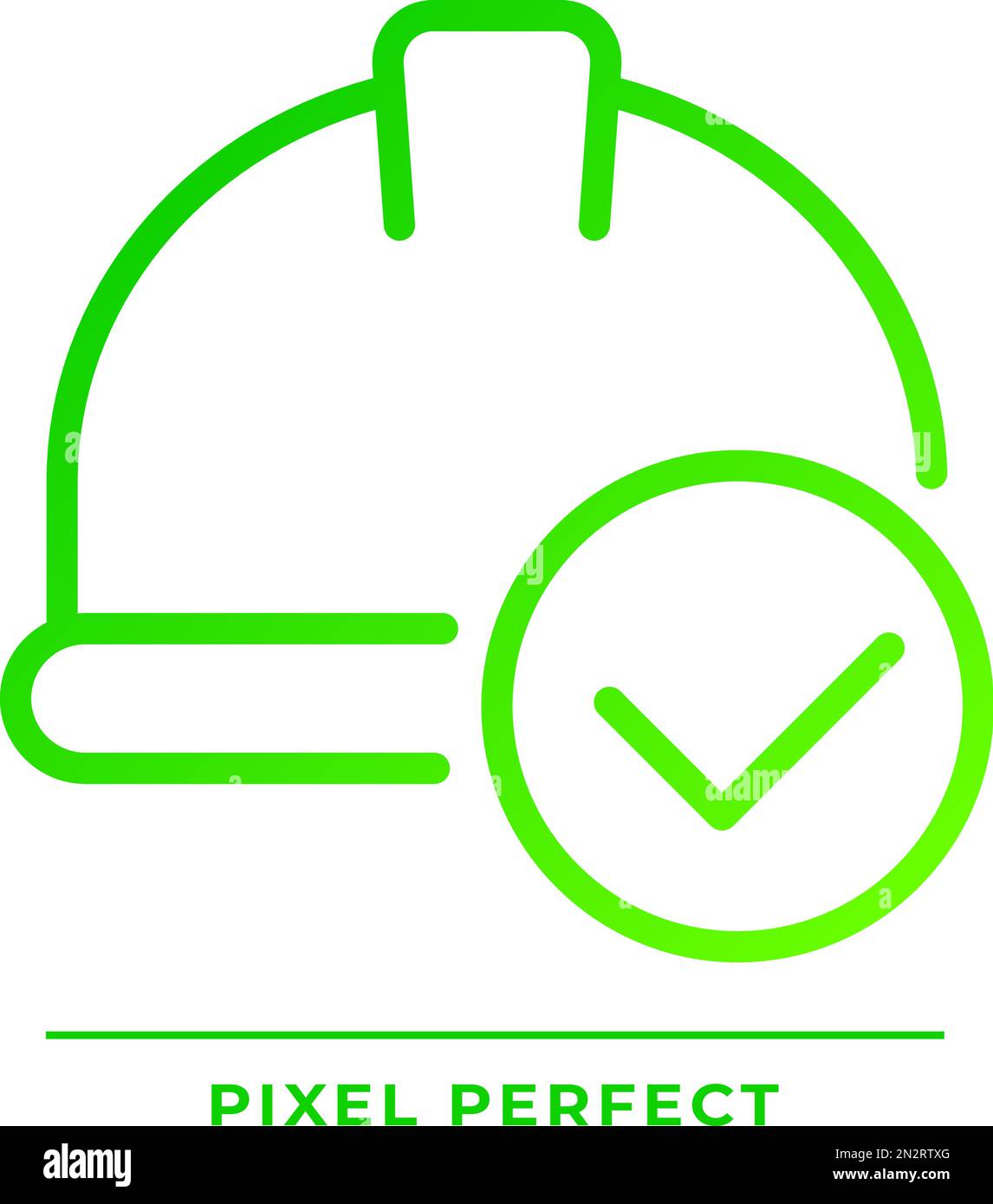 Hard hat with check mark pixel perfect gradient linear vector icon Stock Vector Image & Art - Alamy