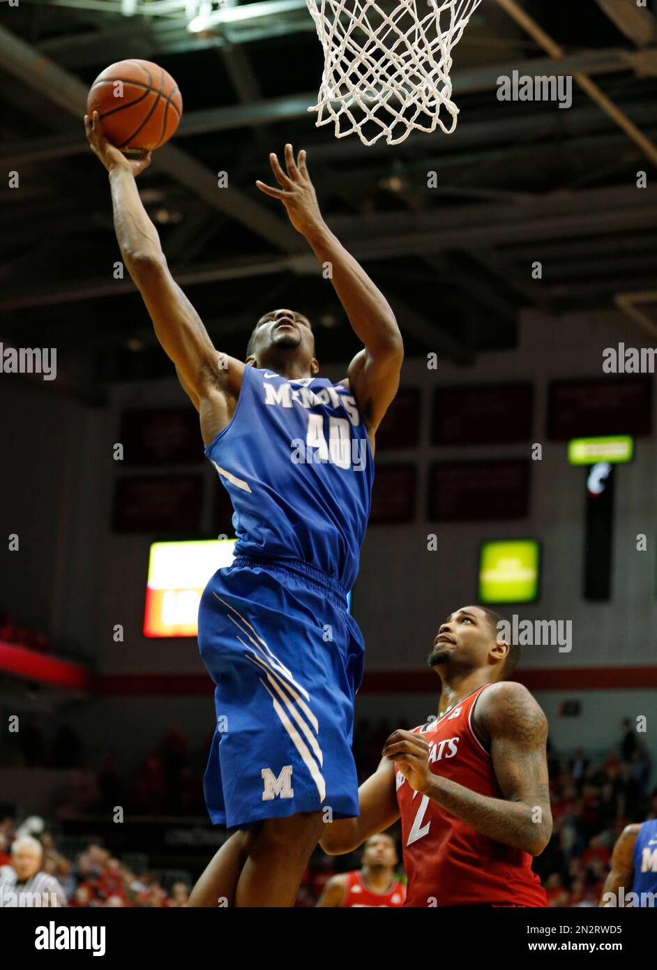 Memphis' forward Calvin Godfrey (40) puts up a shot in front of ...