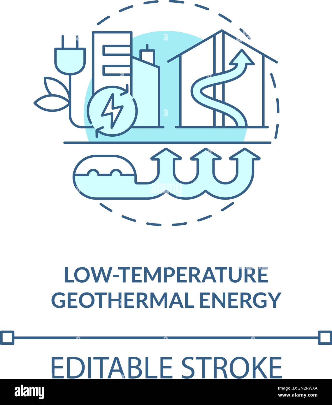 Low-temperature geothermal energy blue concept icon Stock Vector Image & Art - Alamy