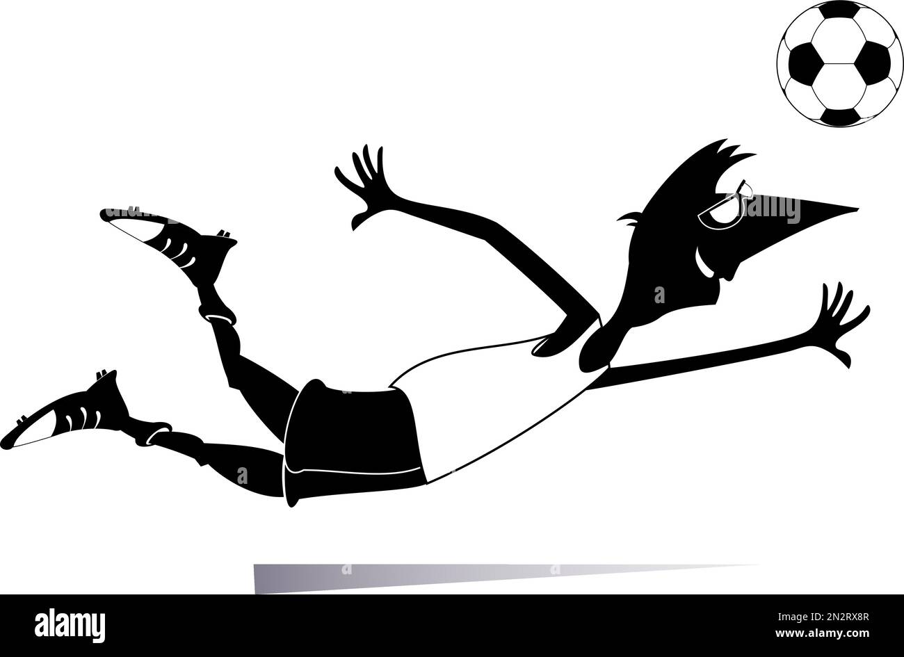 Smiling young man playing football illustration. Cartoon football ...