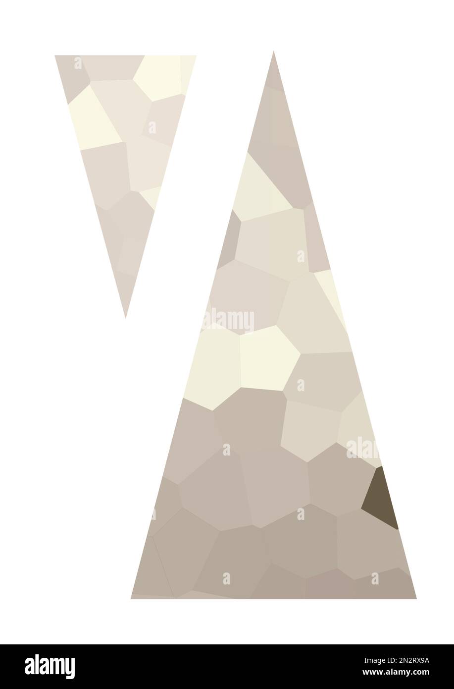 Two triangles with geometric pattern on white background. Abstract ...