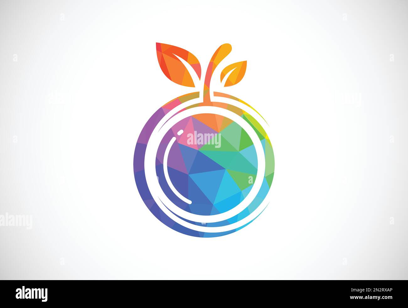 Low poly style abstract apple logo sign symbol in flat style on white ...