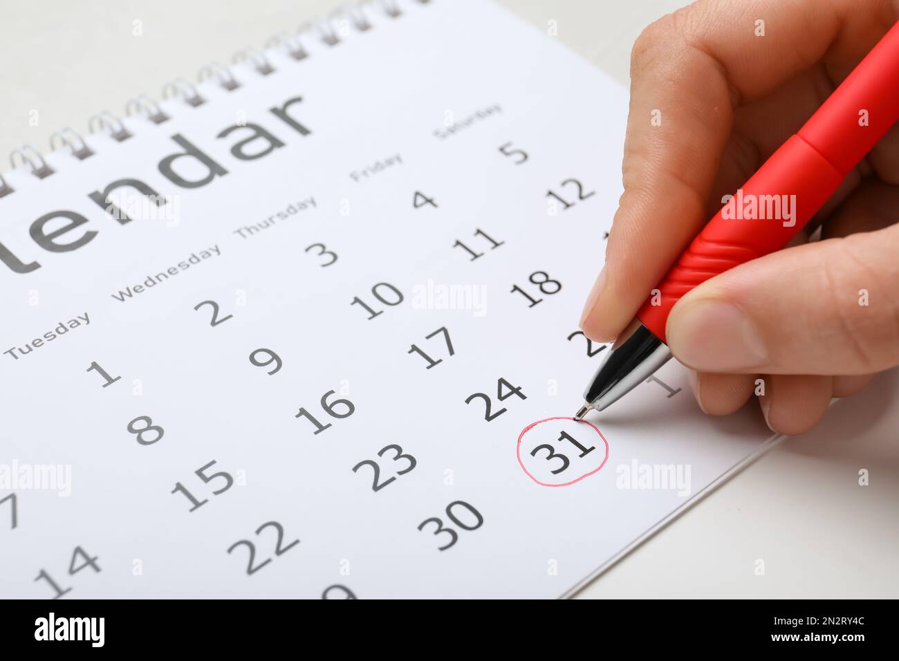 Woman marking new year hi-res stock photography and images - Alamy