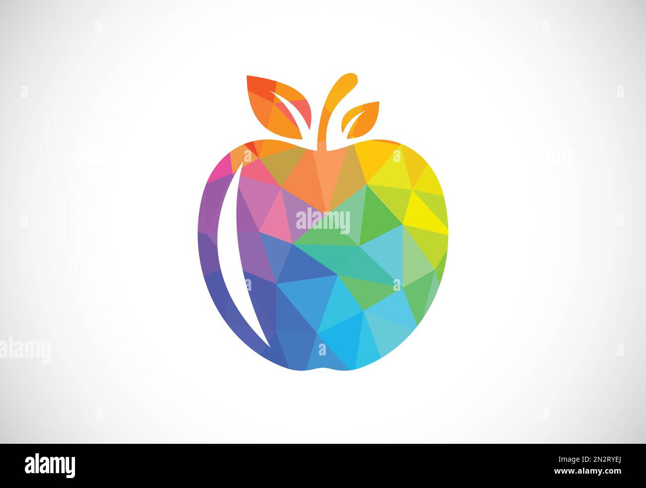 Low poly style abstract apple logo sign symbol in flat style on white ...