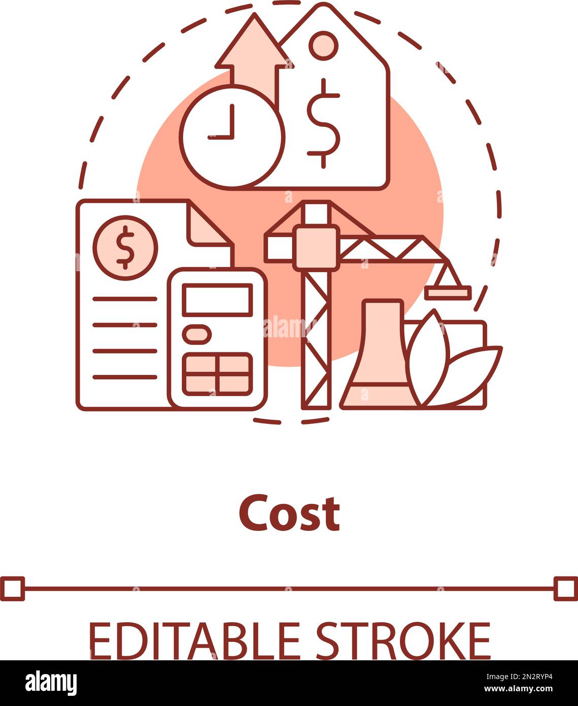 Cost red concept icon Stock Vector Image & Art - Alamy