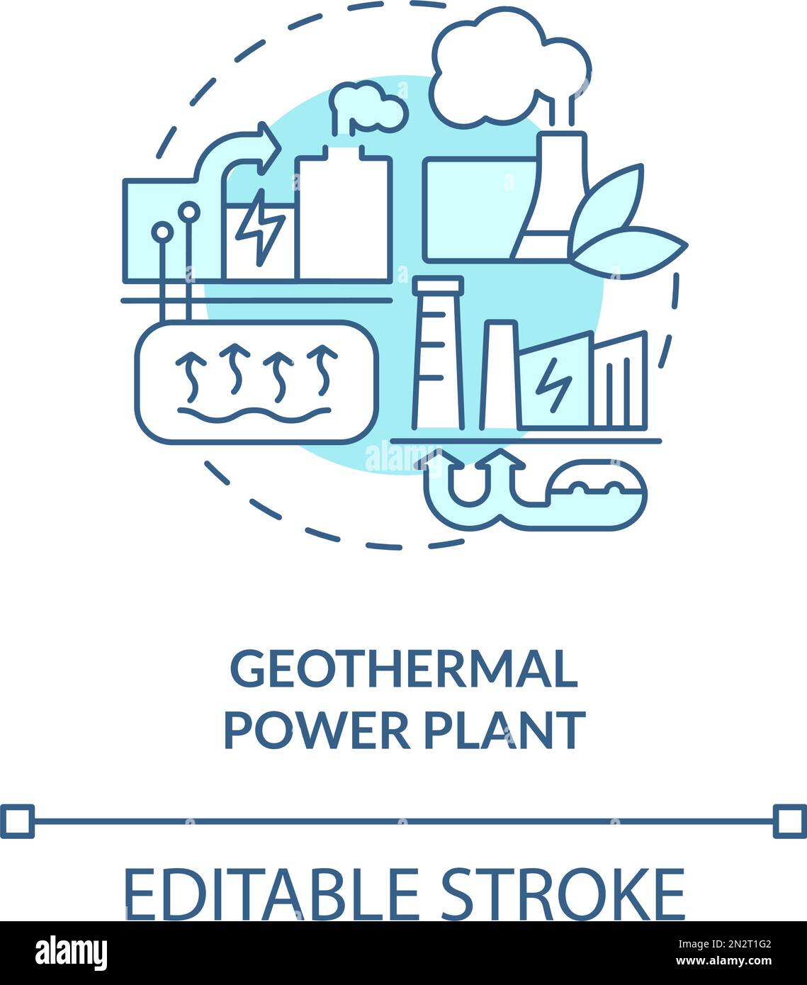 Geothermal power plant blue concept icon Stock Vector Image & Art - Alamy