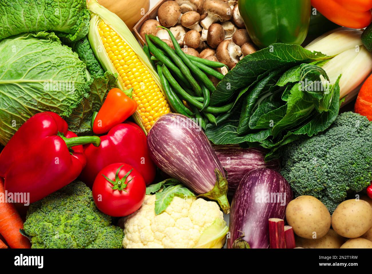 Different fresh vegetables as background, closeup view Stock Photo - Alamy