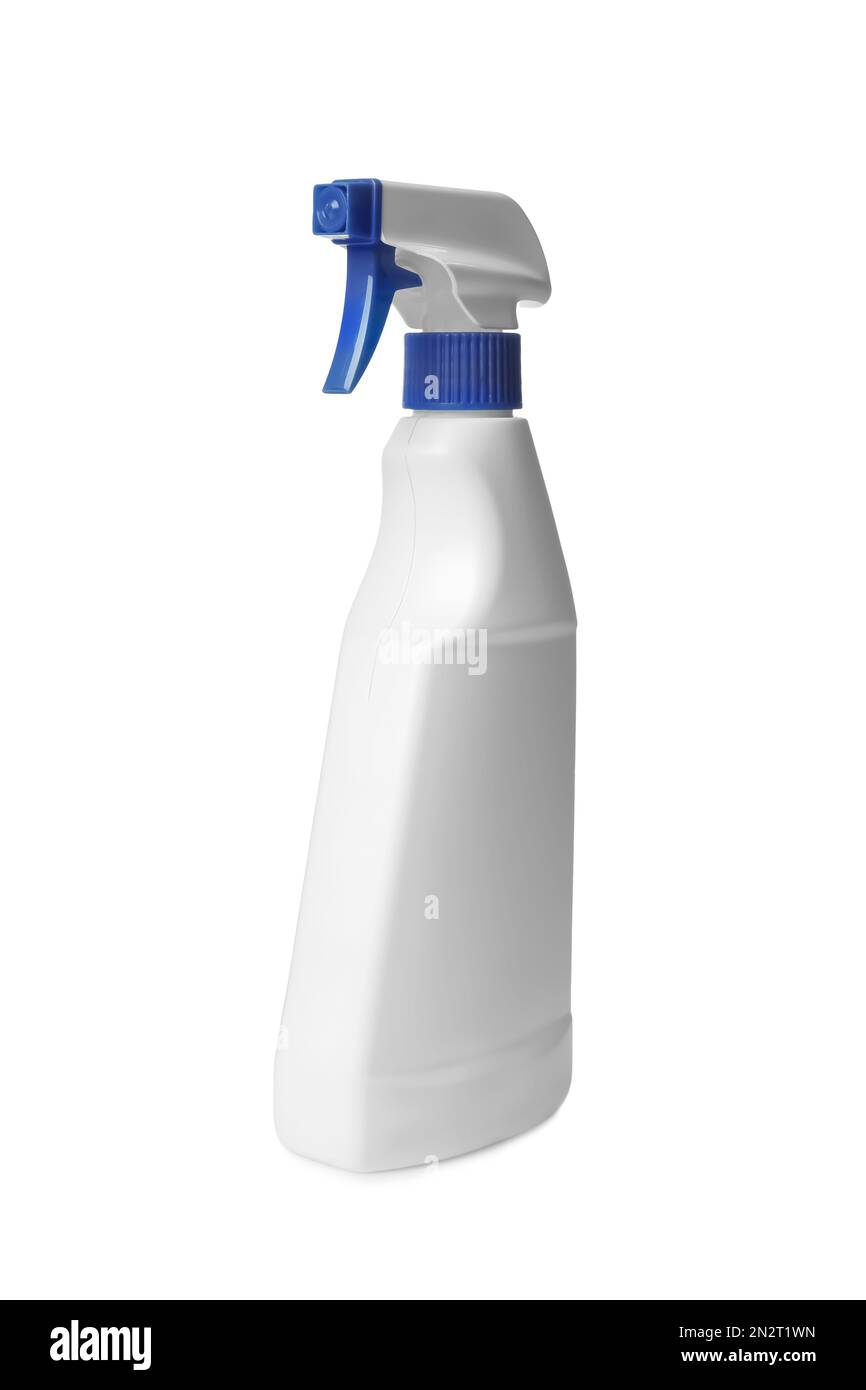 Spray bottle of cleaning product isolated on white Stock Photo - Alamy