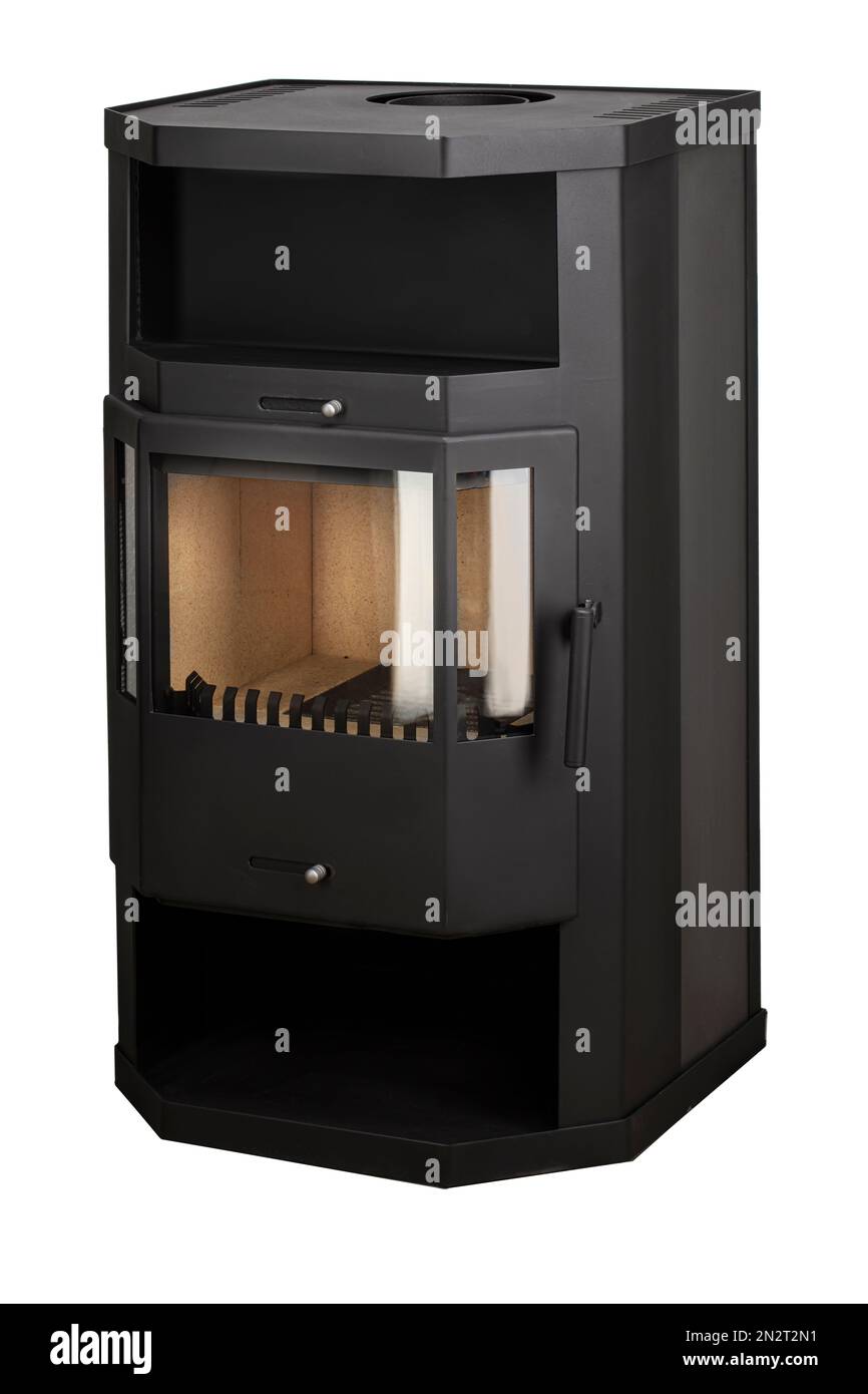 Modern fireplaces for heating from metal and heat-resistant glass ...