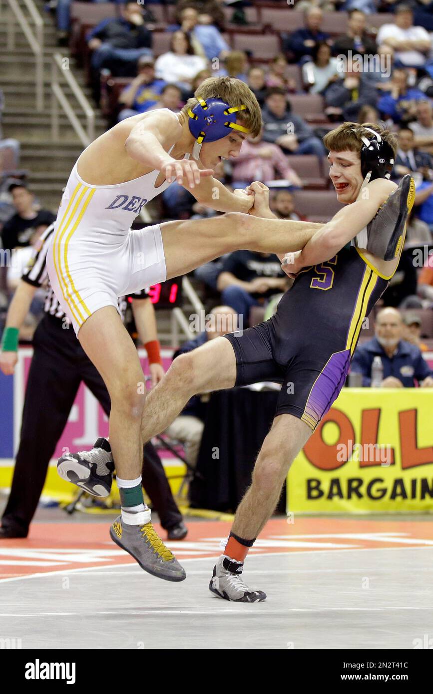 Boiling Springs' Korbin Myers, right, contends with Derry Area's George ...