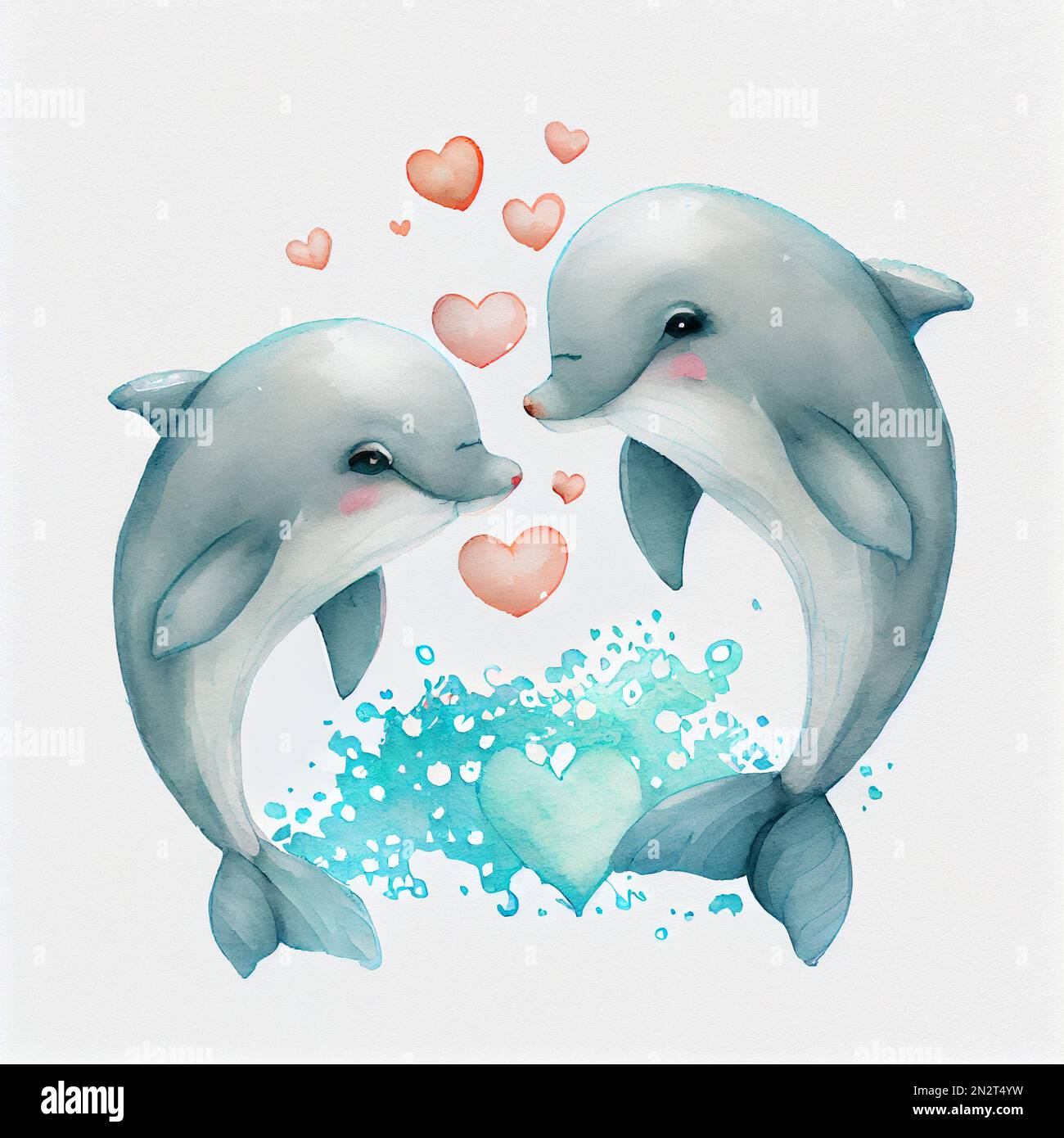 Drawings Of Dolphins Making A Heart