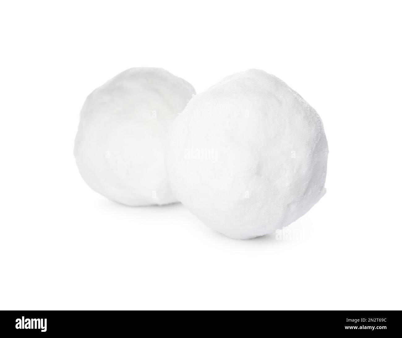 Round snowballs isolated on white. Winter activities Stock Photo - Alamy