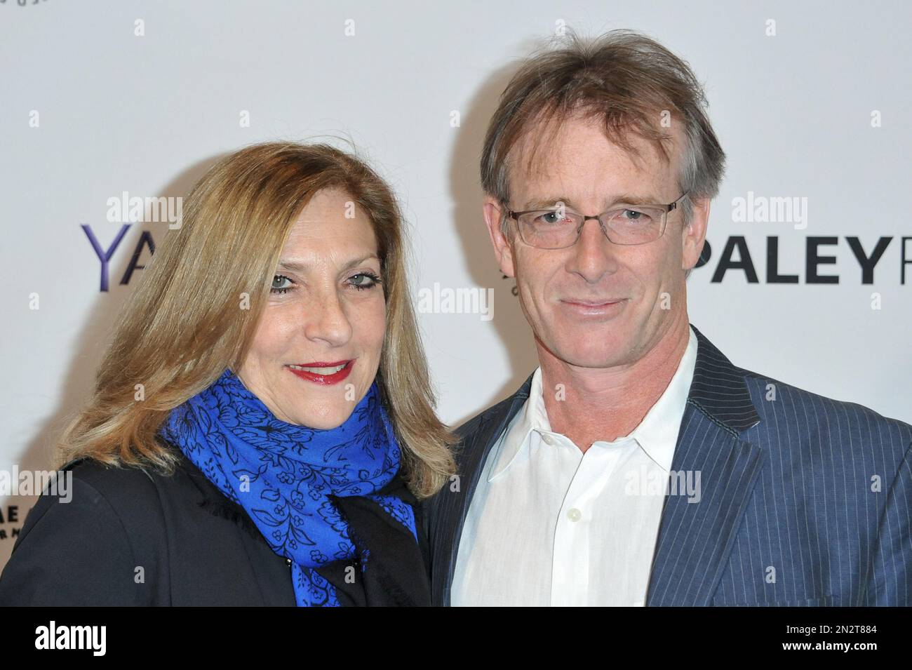 Lesli Linka Glatter, left, and Patrick Harbinson arrive at the 32nd ...