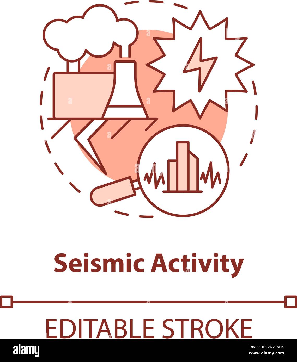 Seismic activity red concept icon Stock Vector Image & Art - Alamy